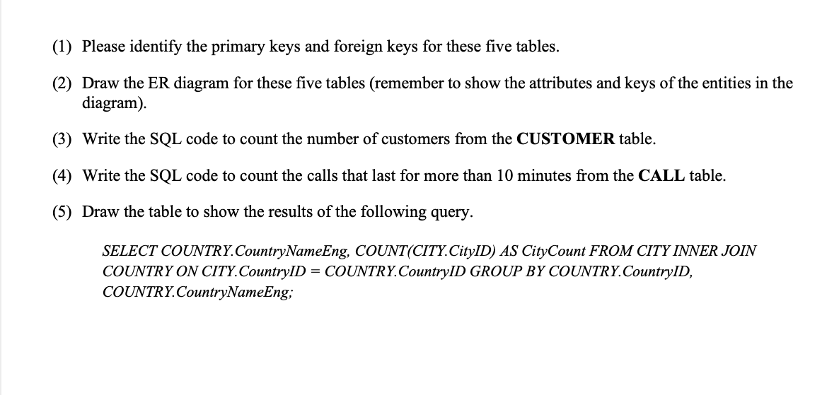 Solved 2. Given that a company has the following database | Chegg.com