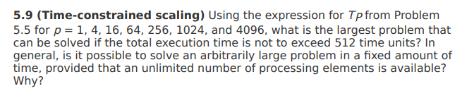 5.9 (Time-constrained scaling) Using the expression | Chegg.com