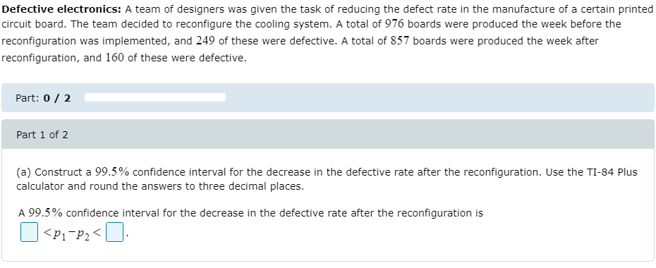 Solved Defective electronics: A team of designers was given | Chegg.com
