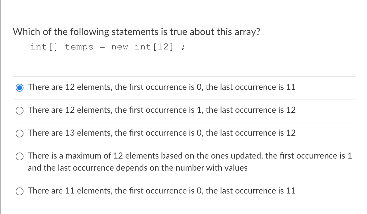 Solved Which of the following statements is true about this | Chegg.com