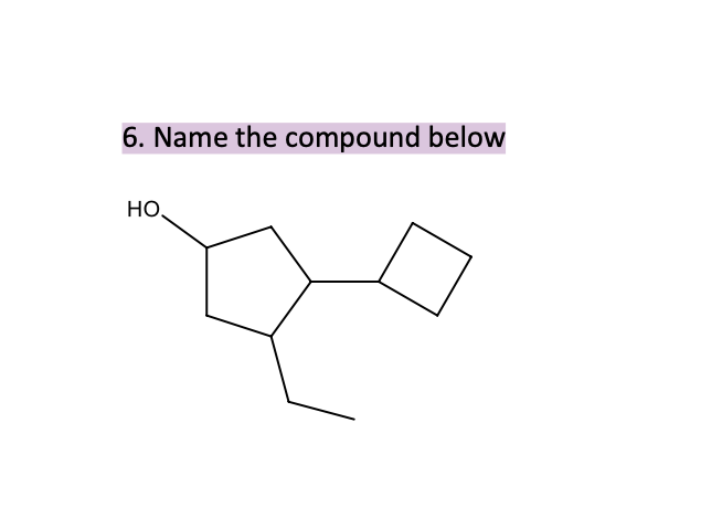 Solved Name the compound below | Chegg.com