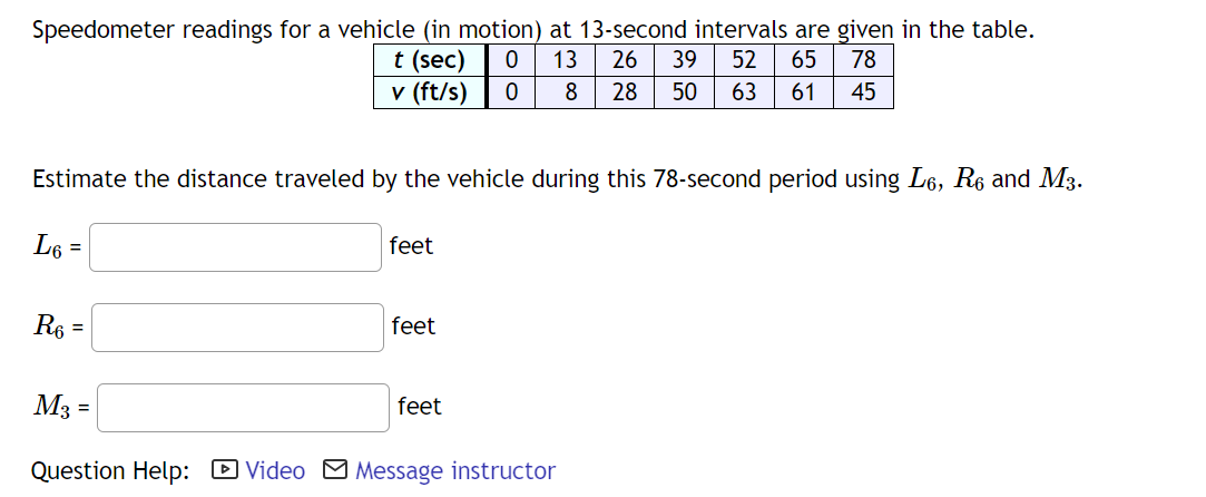 Solved Speedometer readings for a vehicle (in motion) ﻿at | Chegg.com