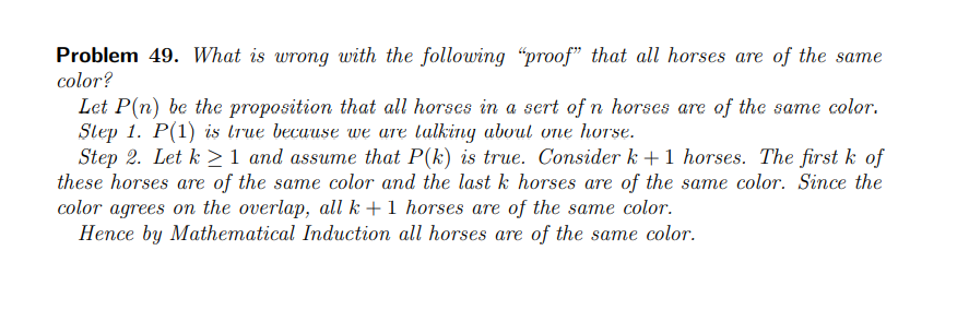 Solved Problem 49. What is wrong with the following “proof” | Chegg.com