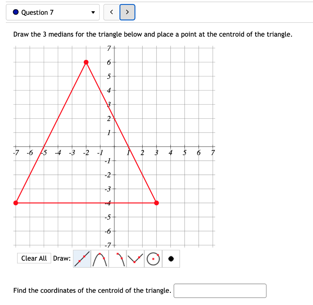 Solved Draw the 3 medians for the triangle below and place a | Chegg.com