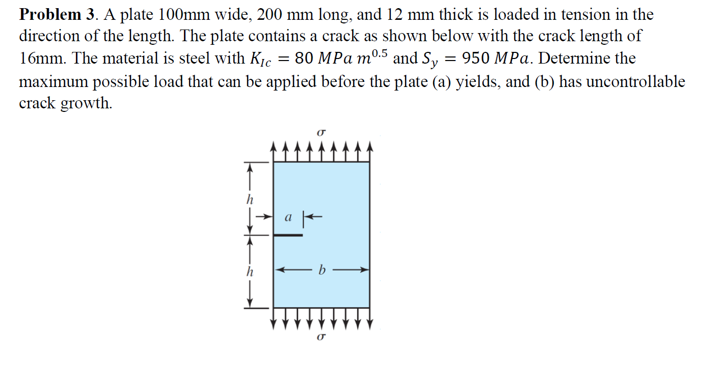 Solved Problem 3. A plate 100mm wide, 200 mm long, and 12 mm | Chegg.com