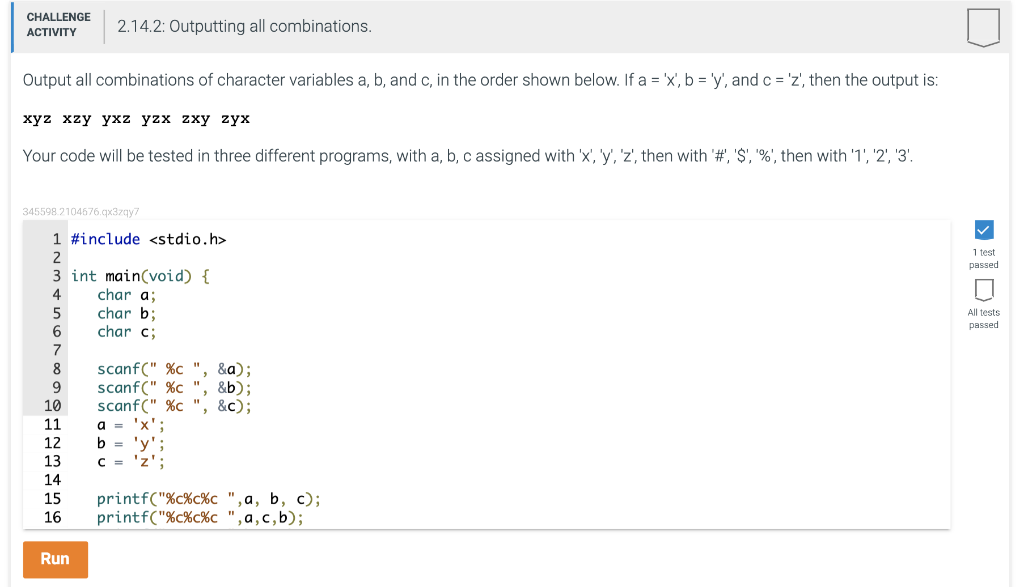 Solved Challenge Activity 2 14 2 Outputting All