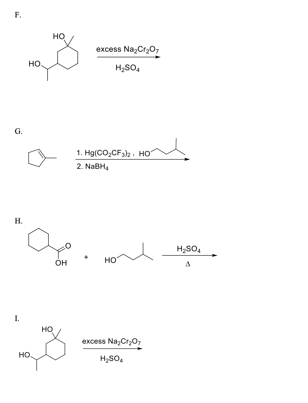 Solved Complete the following reactions by filling in the | Chegg.com
