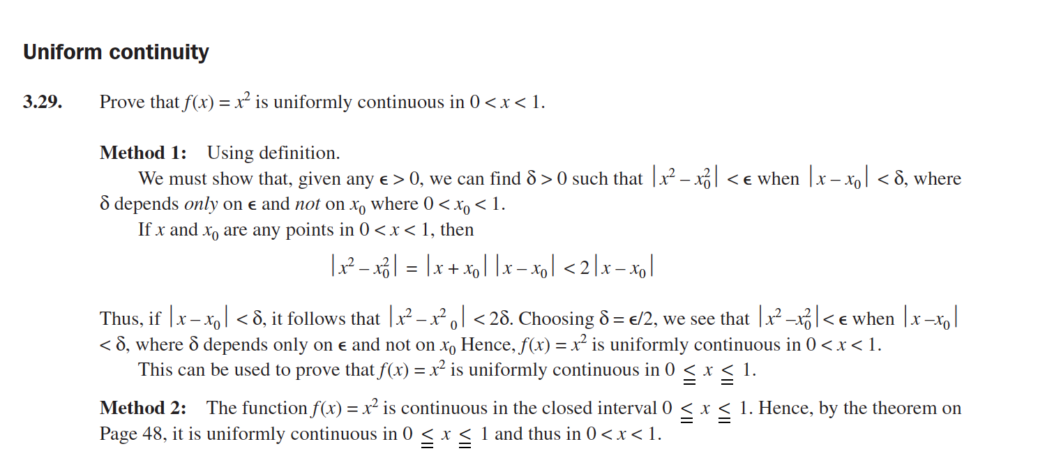 Solved Uniform continuity 3.29. Prove that f(x) = x’ is | Chegg.com