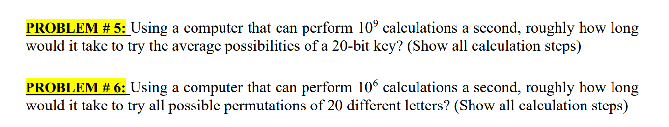 Solved PROBLEM # 5: Using a computer that can perform 109 | Chegg.com