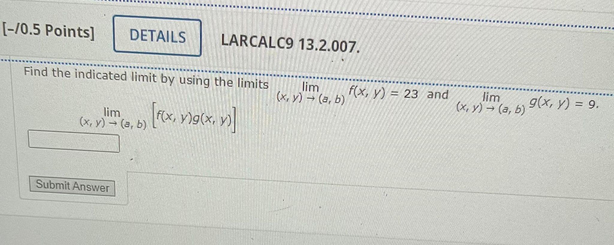 Solved IN (-10.5 Points] DETAILS LARCALC9 13.2.007. | Chegg.com