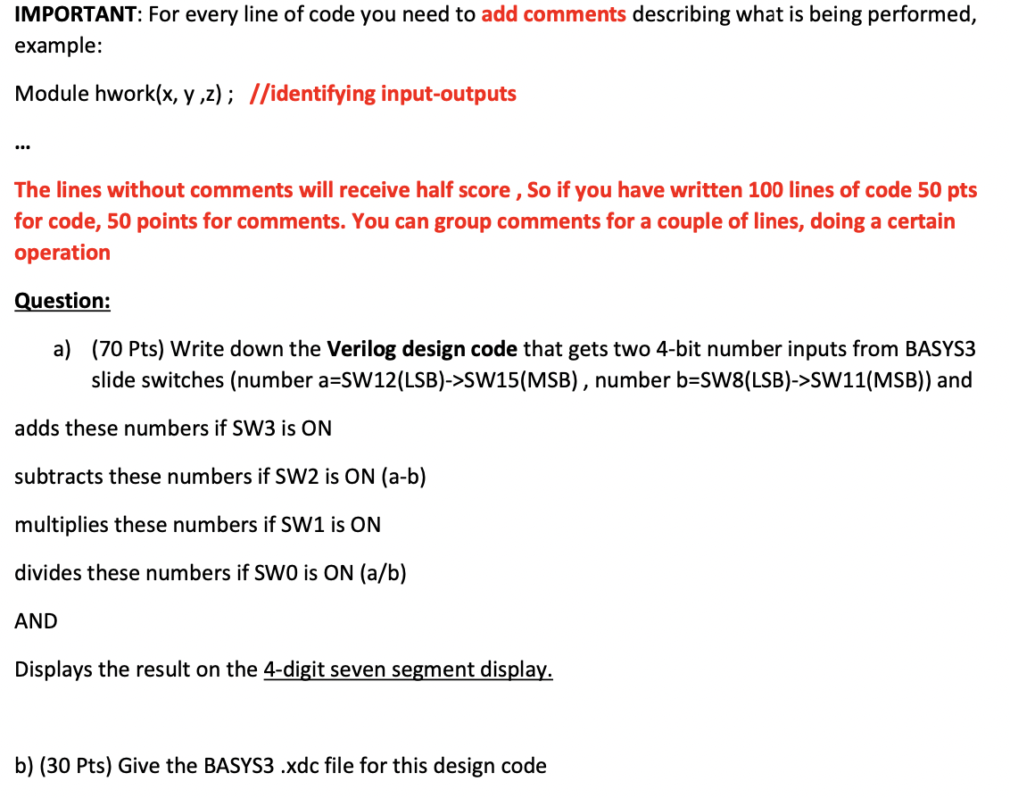 Solved IMPORTANT: For every line of code you need to add | Chegg.com
