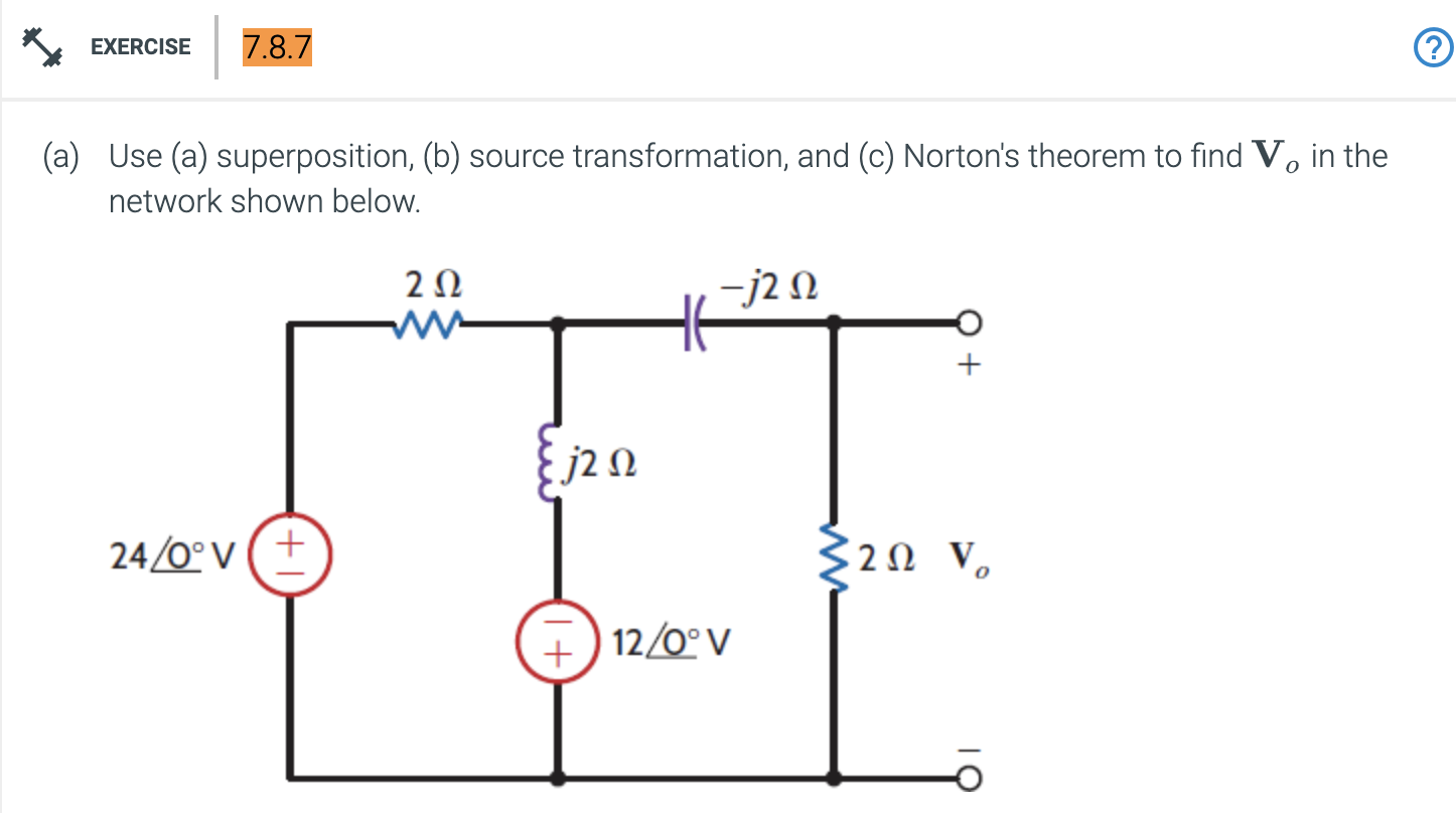 Solved A Use A Superposition B Source Transformation