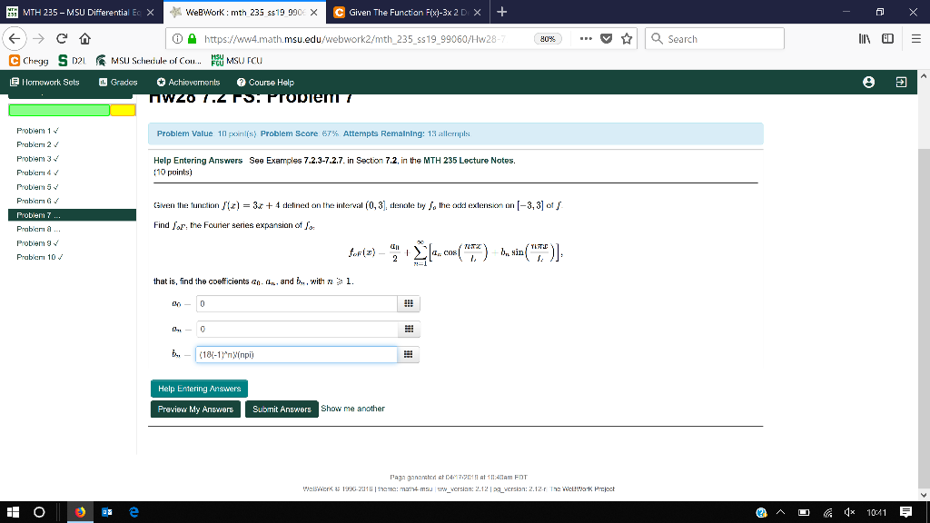 Solved C Given The Function Fixi-3x 2D WeBworK: mth 235 ss19 | Chegg.com Solved C Given The Function Fixi-3x 2D WeBworK: mth 235 ss19 | Chegg.com