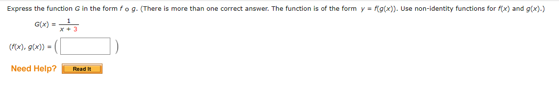 Solved Express the function G in the form fog. (There is | Chegg.com