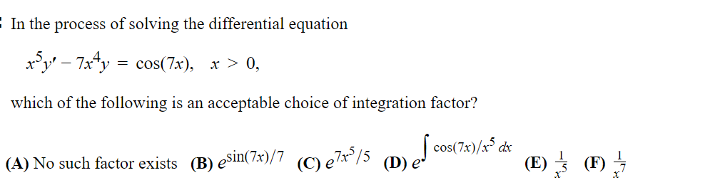 Solved In the process of solving the differential equation | Chegg.com