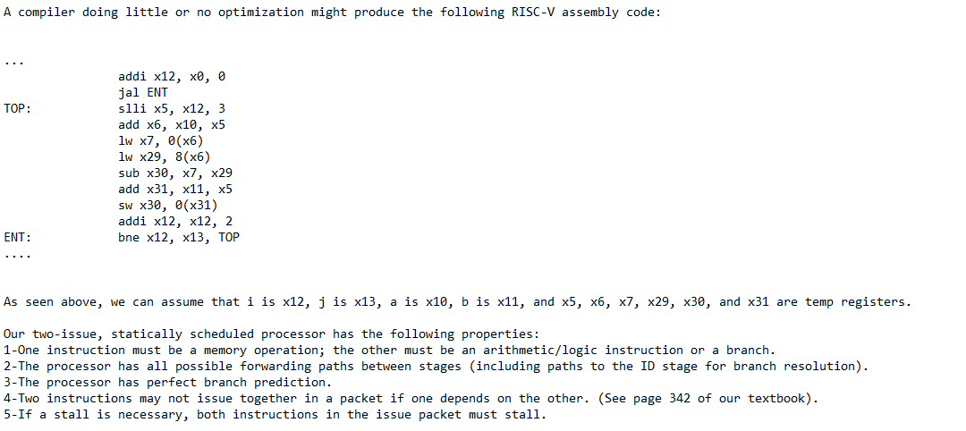 Solved For the following compiler code, draw a pipeline | Chegg.com