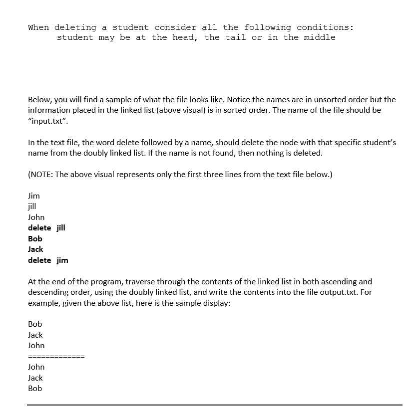 Solved Write a program that reads a list of students (first | Chegg.com