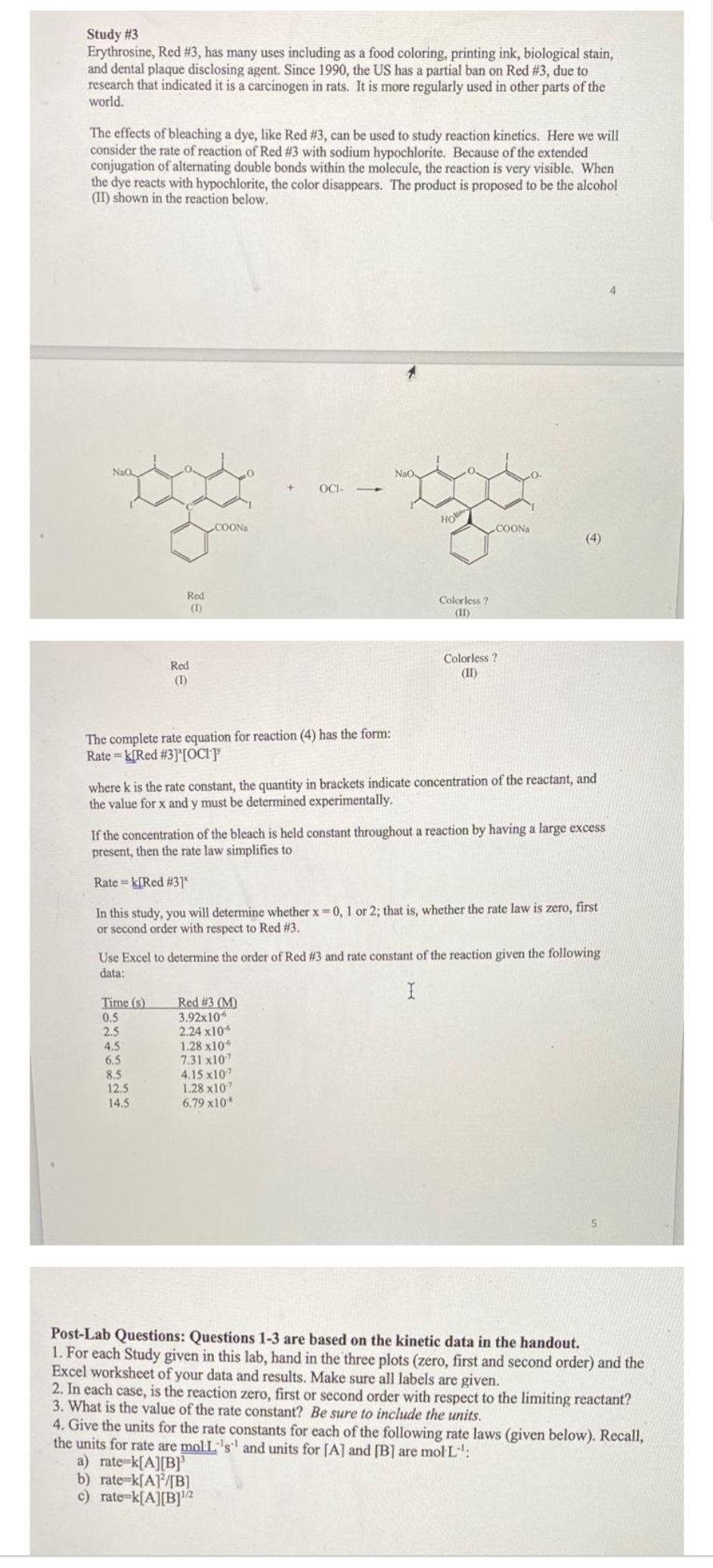 Solved Study #3 Erythrosine, Red #3, has many uses including | Chegg.com