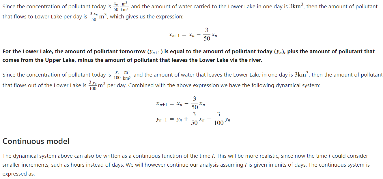 CHW8.1. Dynamical Systems: Modeling the concentration | Chegg.com