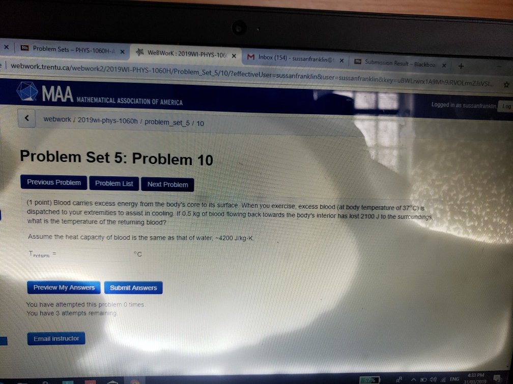 Solved M | webwork trentu.ca/webwork2/2019W1 PHYS | Chegg.com