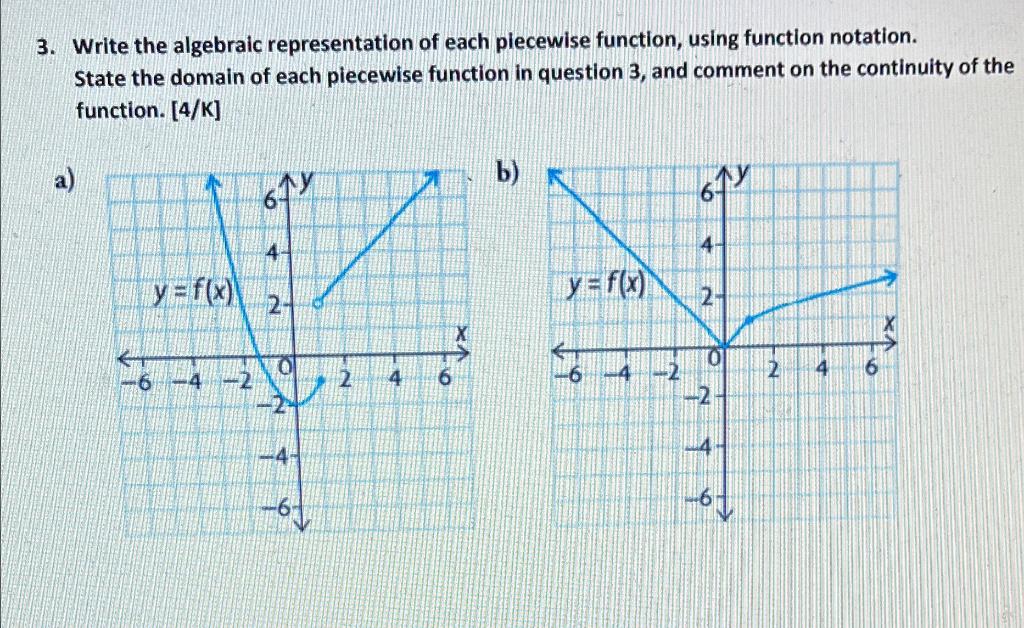 Solved 3. Write the algebraic representation of each | Chegg.com