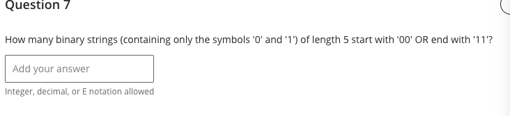 Question 7How many binary strings (containing only | Chegg.com
