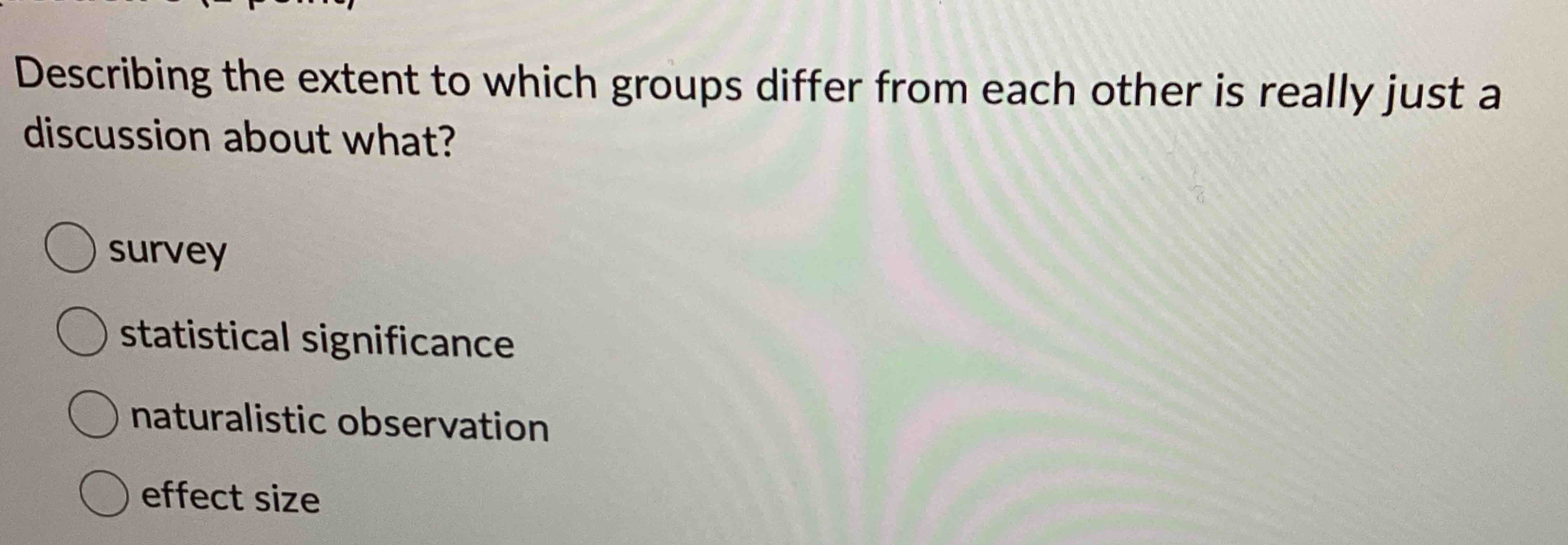 Solved Describing the extent to which groups differ from | Chegg.com