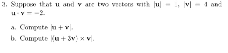 Solved Suppose that u ﻿and v ﻿are two vectors with | Chegg.com