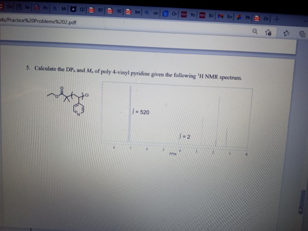 Solved Calculate the DPn and Mn of poly 4 -vinyl pyridine | Chegg.com
