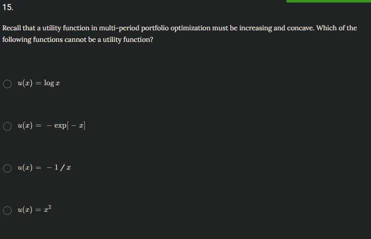 Solved Recall that a utility function in multi-period | Chegg.com