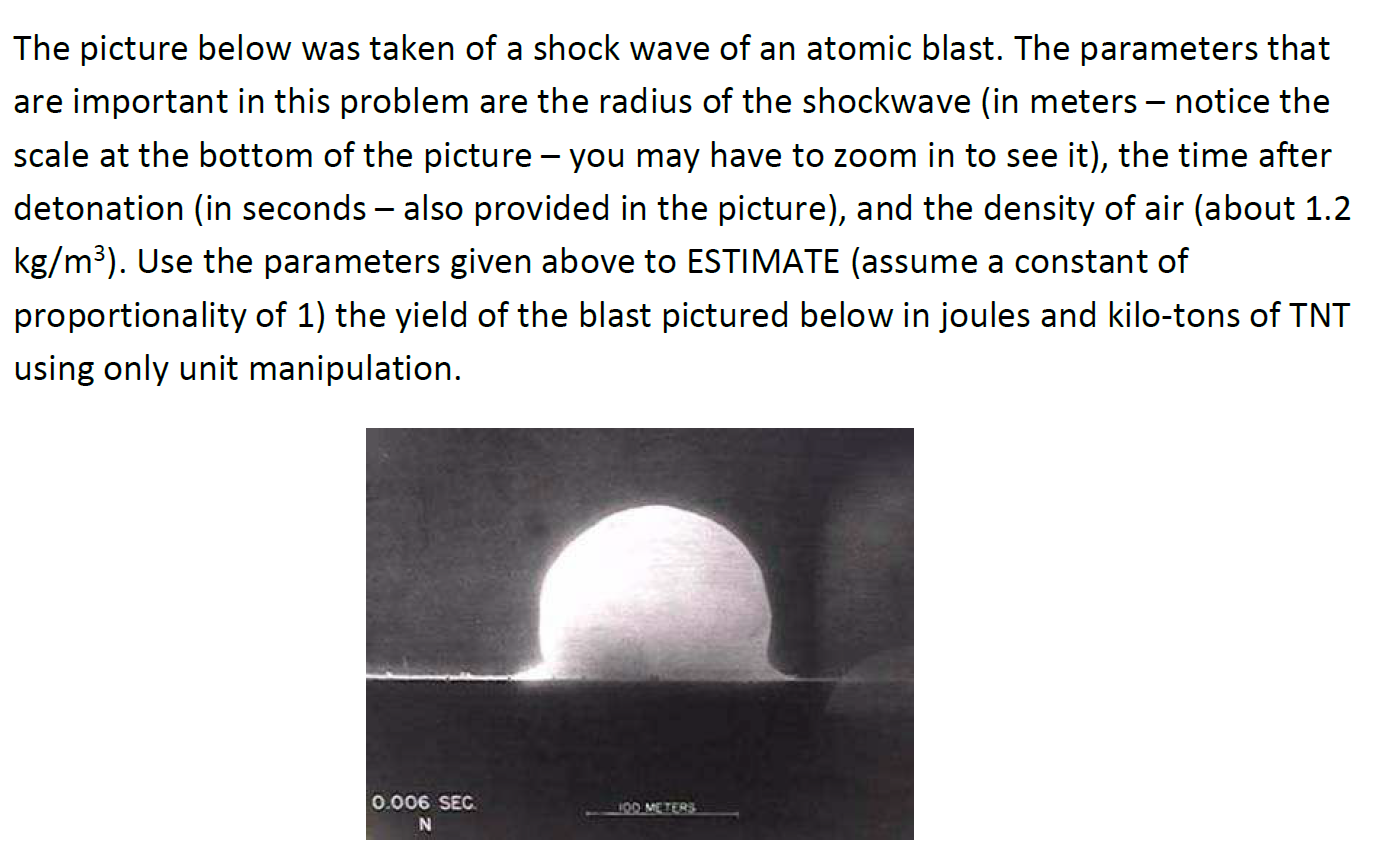 Solved The picture below was taken of a shock wave of an | Chegg.com