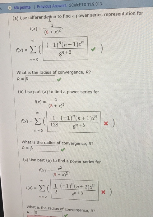 Solved 4/6 points Previous Answers SCalcET8 11.9.013 (a) Use | Chegg.com