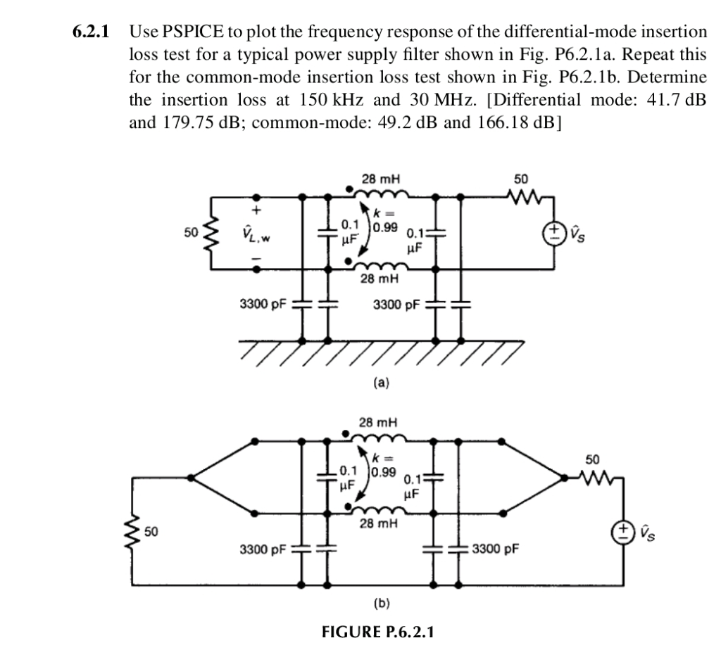 6.2.1 Use PSPICE to plot the frequency response of | Chegg.com