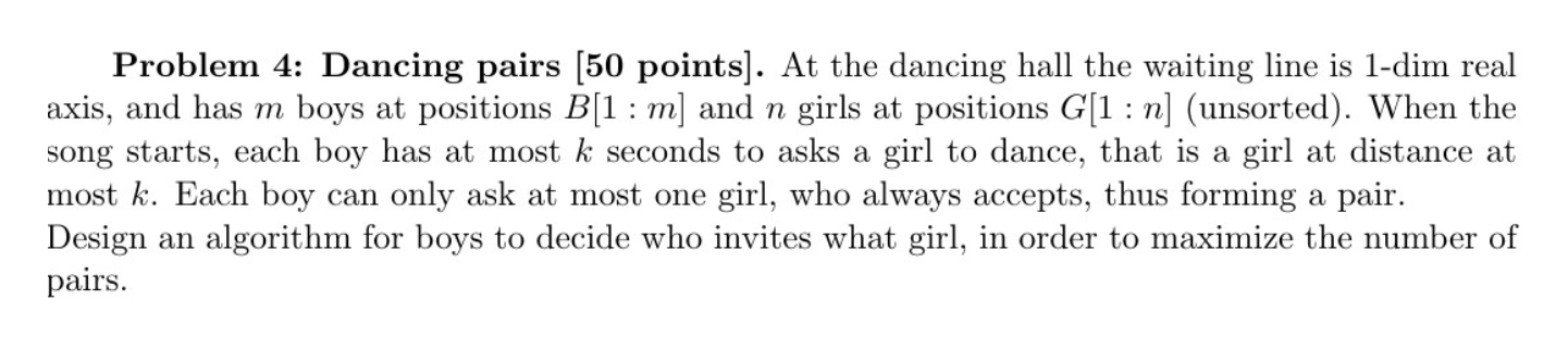 Solved Problem 4: Dancing pairs (50 points). At the dancing | Chegg.com