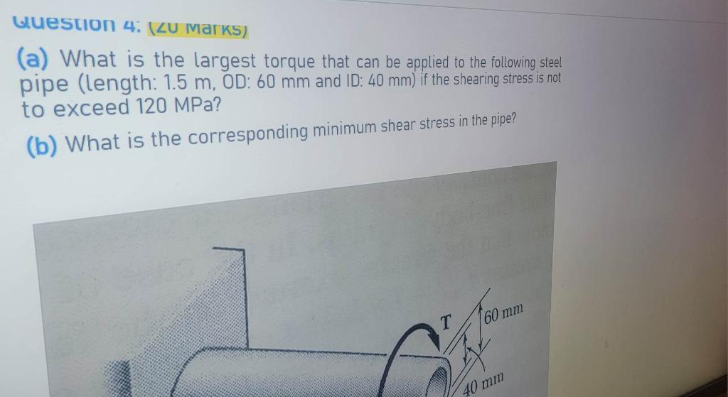 Solved (a) What is the largest torque that can be applied to | Chegg.com