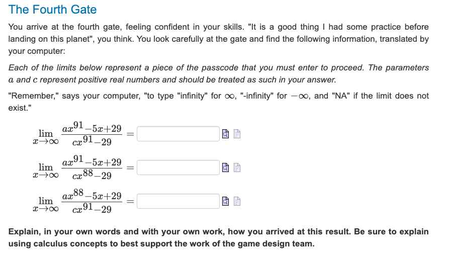 Solved You arrive at the fourth gate, feeling confident in | Chegg.com
