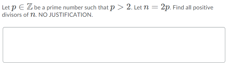 Solved = Let p E Z be a prime number such that p > 2. Let n | Chegg.com