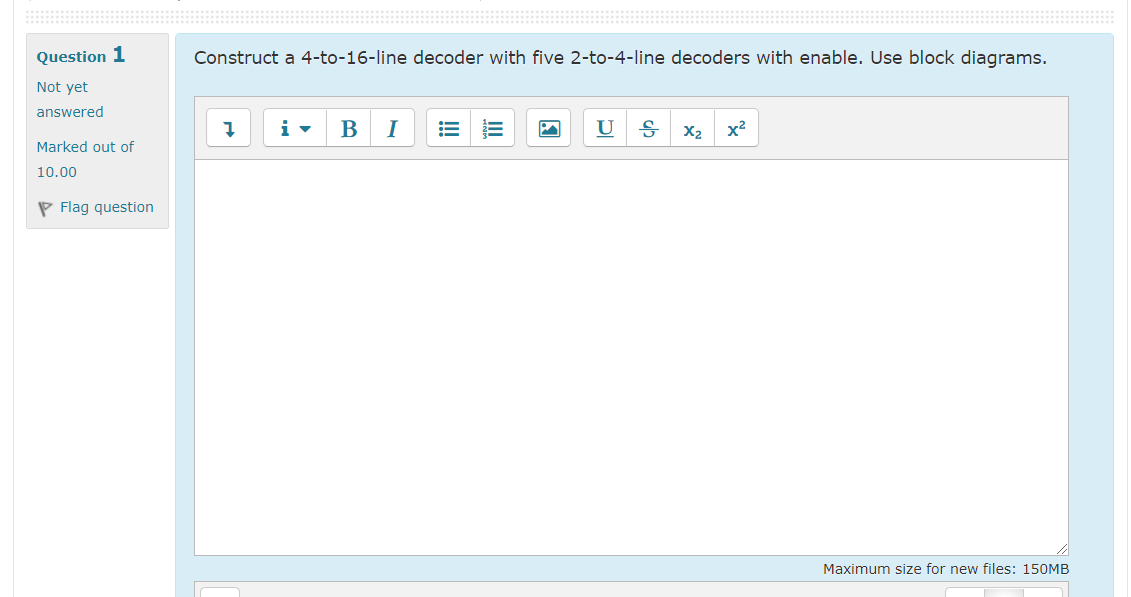 Solved Question 1 Construct a 4-to-16-line decoder with five | Chegg.com