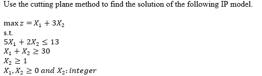 Solved Use the cutting plane method to find the solution of | Chegg.com