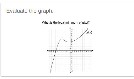 Solved Evaluate the graph. What is the local minimum of \\( | Chegg.com