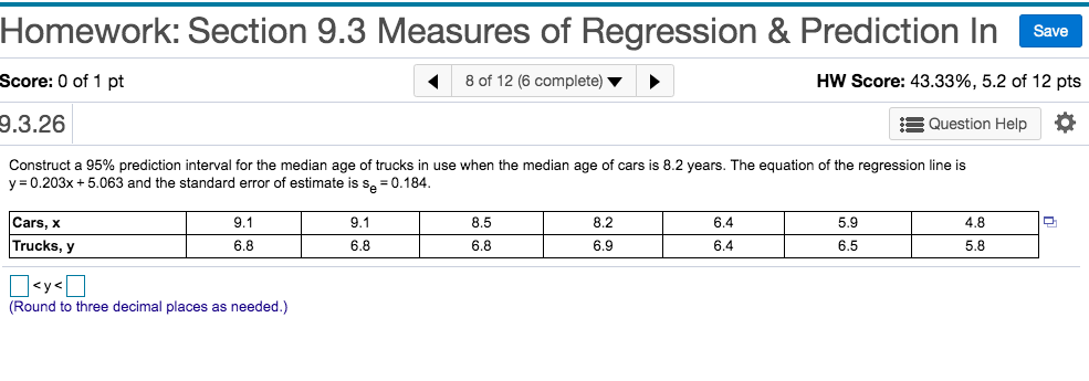 Solved Homework: Section 9.3 Measures of Regression & | Chegg.com