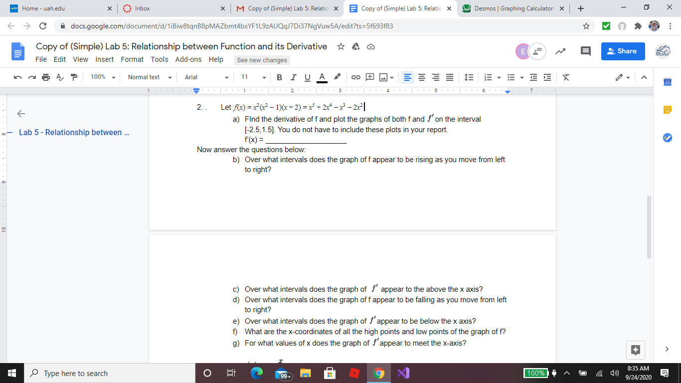 Solved Home - uah.edu х Inbox х M Copy of (Simple) Lab 5: | Chegg.com