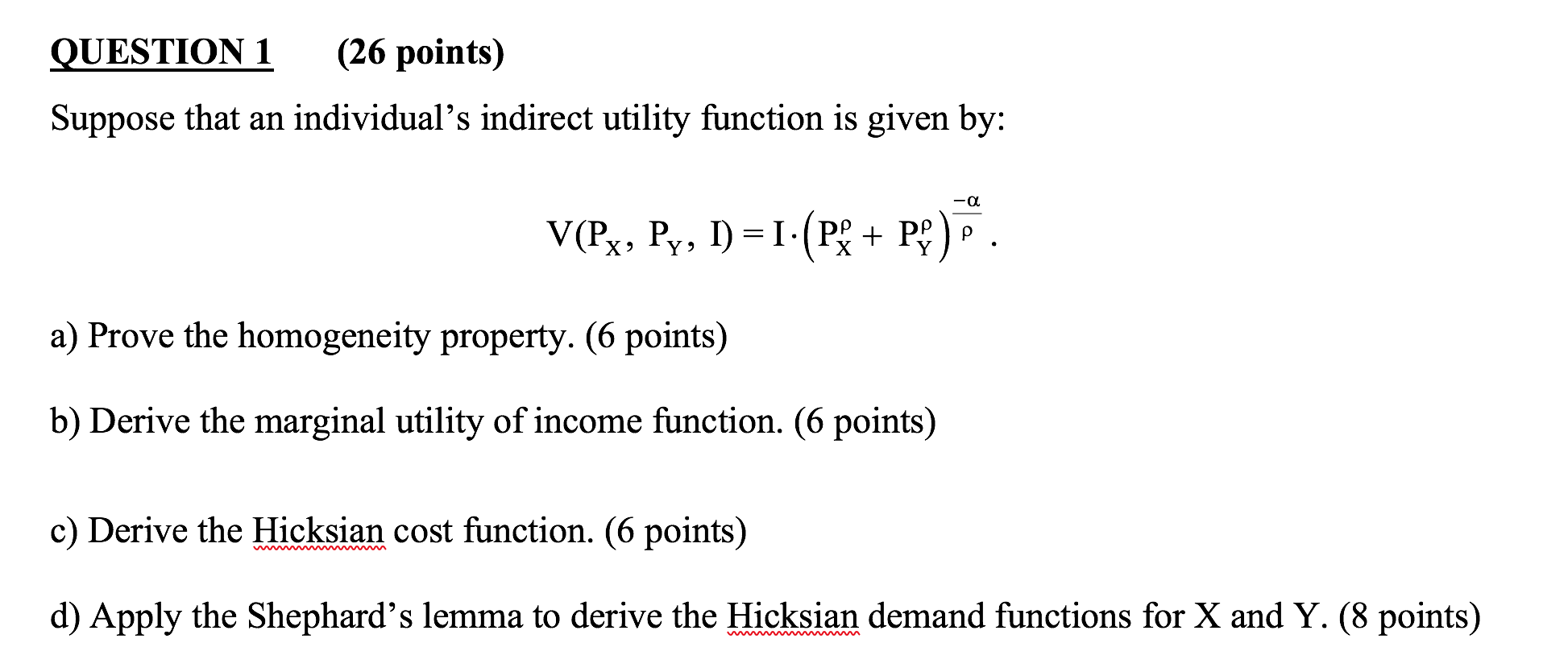 Solved Suppose that an individual's indirect utility | Chegg.com