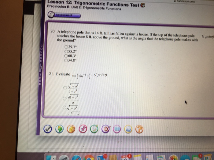 Solved Lesson 12: Trigonometric Functions Test Precalculus B | Chegg.com