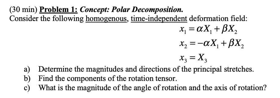 Solved (30 min) Problem 1: Concept: Polar Decomposition. | Chegg.com
