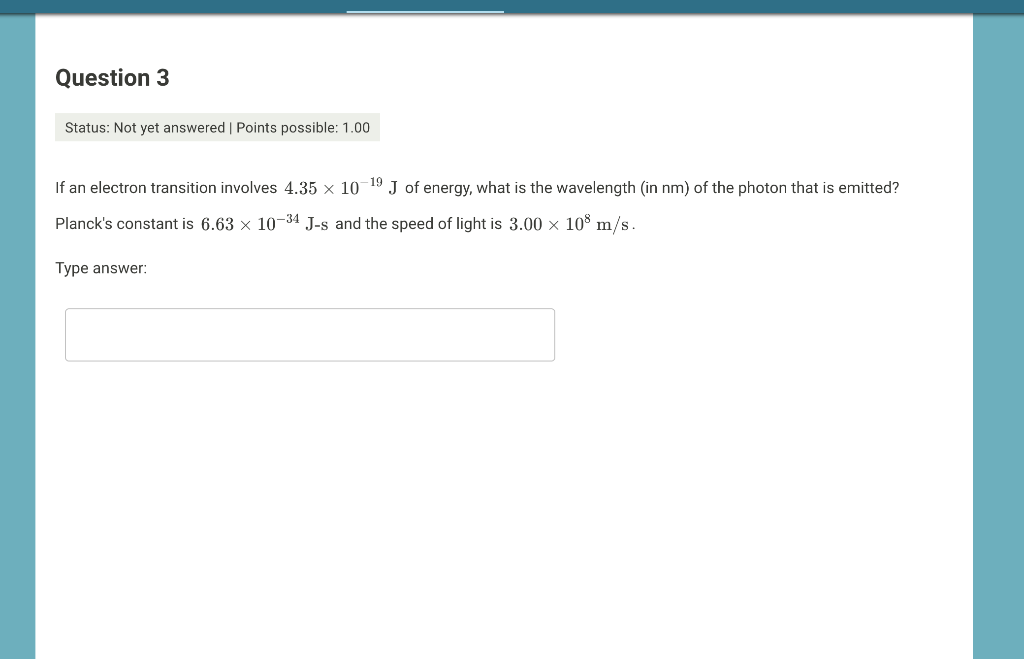 Solved What is the energy change (in J ) associated with an | Chegg.com