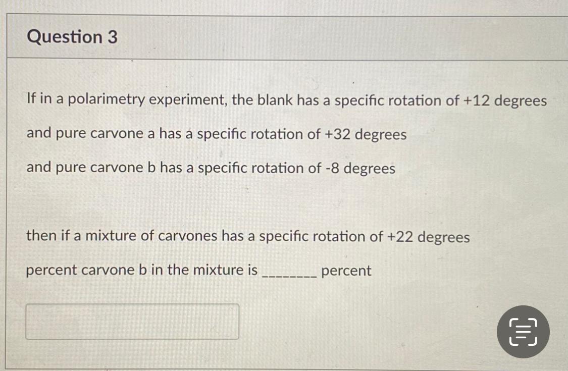 Solved If in a polarimetry experiment, the blank has a | Chegg.com