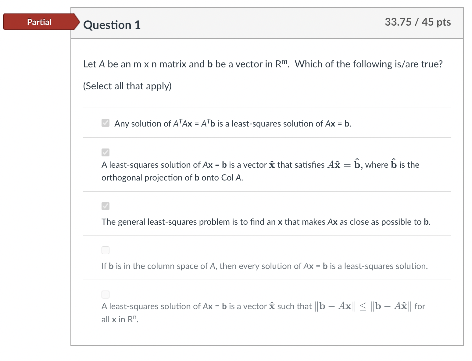 Solved Let A be an m×n matrix and b be a vector in Rm. Which | Chegg.com