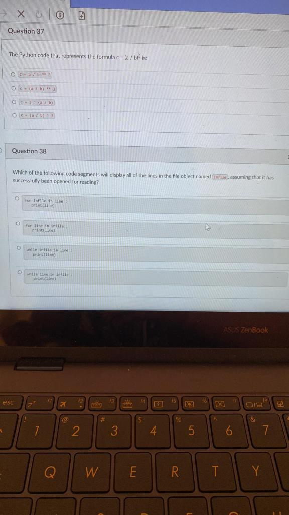 Solved The Python code that represents the formula c=(a/b)3 | Chegg.com