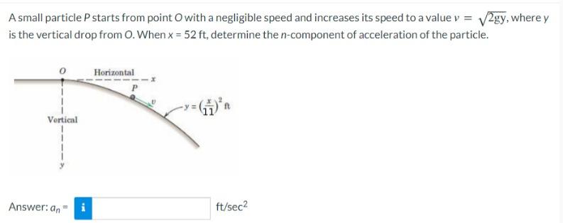 Solved A small particle P starts from point O with a | Chegg.com